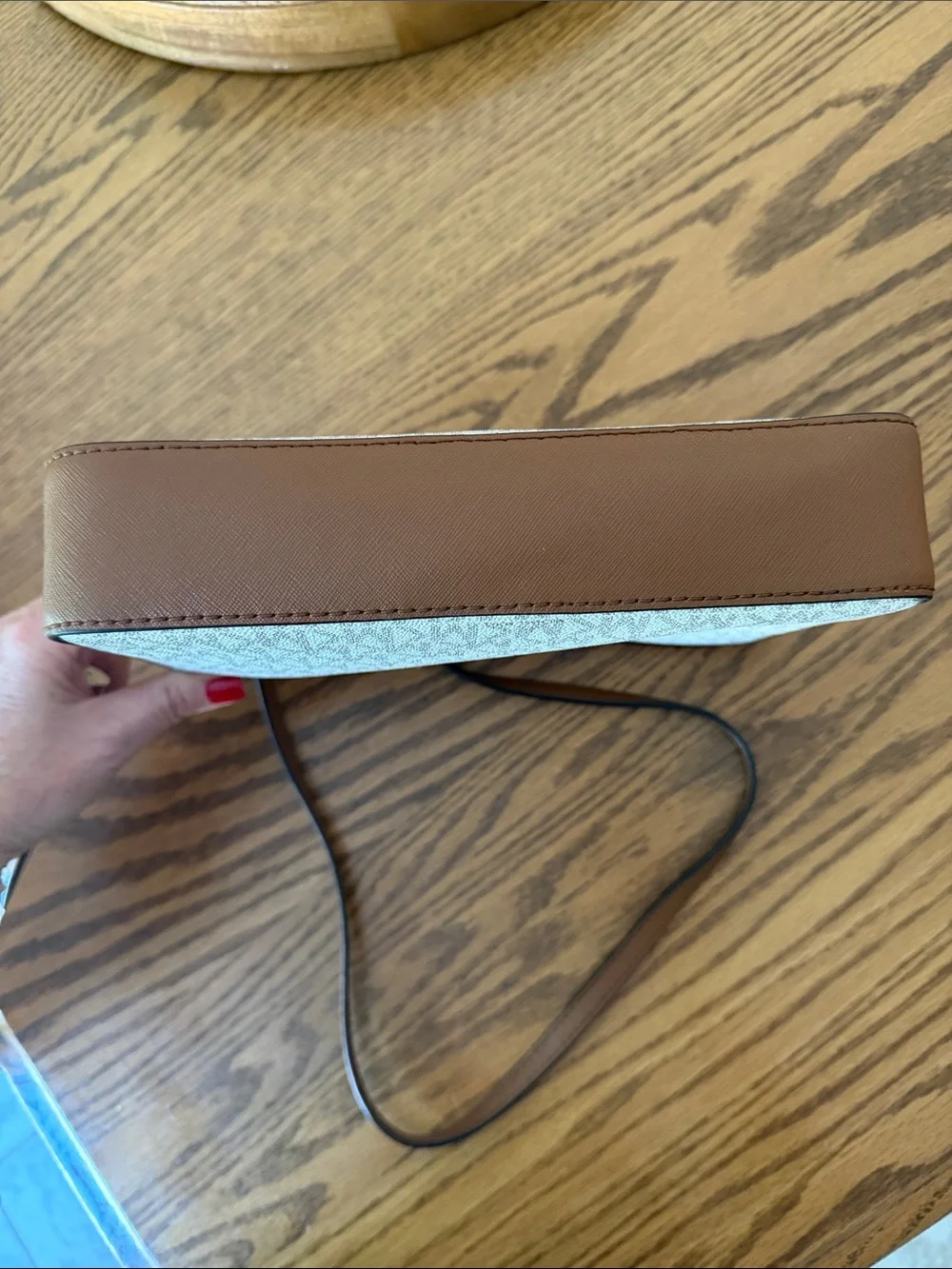 Michael Kors | Bags | Michael Kors Beige And Brown Signature Mk ...
